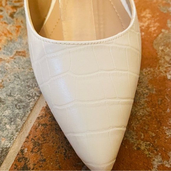 Alfani | Shoes | Alfani Stepflex Slingback Kitten Heels White Pointed ...